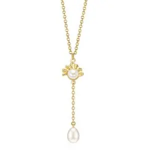 UNALOE Vermeil Marine Shell Necklace With Pearls - Gold