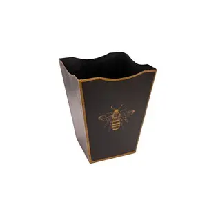 NILA PARMAR DESIGNS Bee Garden Geometric Metal Bin