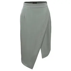 SMART AND JOY Asymmetric Crossed Panel Skirt Mint - Green