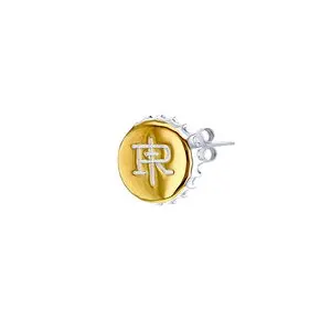 TRUE ROCKS Gold / Silver 2 Tone Bottle Top Stud