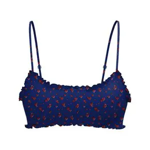 BLACKBOUGH SWIM Darby Frilled Bralette Top / Heartache Pointelle - Blue