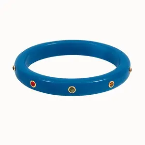MICHAEL NASH JEWELRY Kristen Cerulean Studded Resin And Stone Bangle - Blue