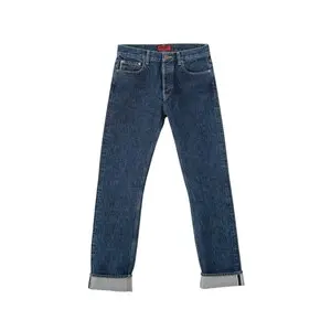 DIN & DEEN Regular Fit Selvedge Washed Jeans - Blue