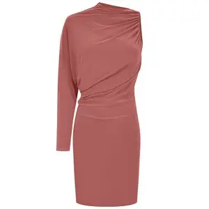 CELESTINE & MAE Belladonna Mini Dress In Bordeux Purple - Pink