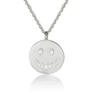 CARTOGRAPHY Fuck You Smiley Necklace In Sterling - Silver