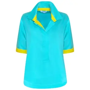 PERLAVERA Zyla -relaxed Shirt-aqua