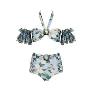 NUR KARAATA Coconut Coastline Bikini - Blue