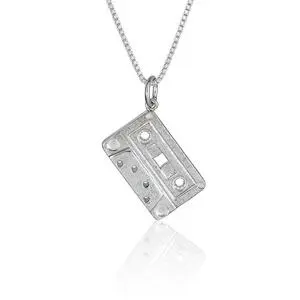 CARTOGRAPHY Love Note Mixed Tape Cassette Necklace In Sterling - Silver