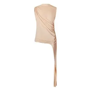 Chuks Collins Asymmetrical Sleeveless Knit Dress-top - Brown