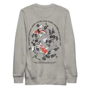 ANCHOR & CREW Heather Koi Fish Another Good Day Cotton Blend Sweatshirt - Grey