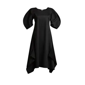 BIANCA POPP Puff Dress With Flaps In Cotton - Black