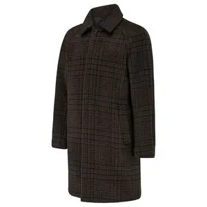 GUARDS LONDON Coldstream Wool Check Overcoat Check - Brown