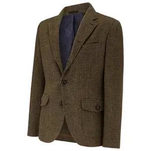 GUARDS LONDON Allenby Wool Tweed Blazer Microcheck - Brown
