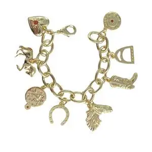 LINDSAY NICHOLAS NEW YORK Fire Horse Charm Bracelet - Gold