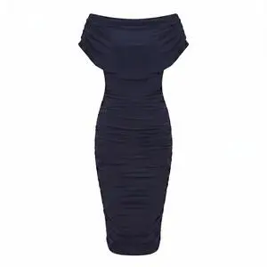 ATOM LABEL Oxygen Dress In Navy - Blue