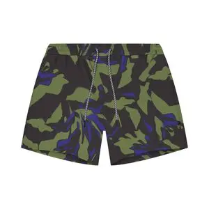 PLAYALUXE Green / Blue Tulum Volley Swim Trunk Green Botanical - Green/blue