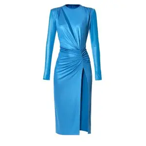 AGGI BY HALEWSKI Adriana Aster Midi Evening Dress - Blue