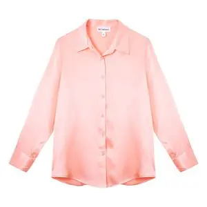 BEL CASHMERE Diana Silk Blouse In Peach - Orange