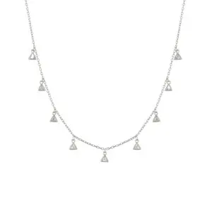 SPERO LONDON Jewelled Triangle Sterling Station Necklace - Silver