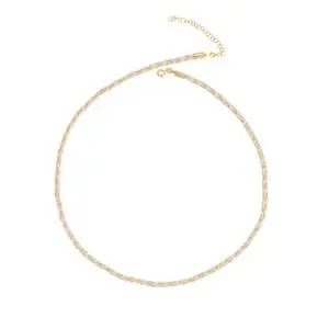 SPERO LONDON Handmade Rope Braided Sterling Silver Beaded Chain Necklace - Pink
