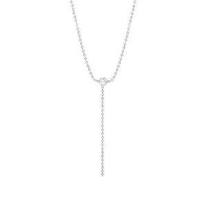 SHYMI Beaded Ball Chain Lariat - Silver