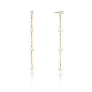 LILY & ROO Four Pearl Drop Earrings - Gold