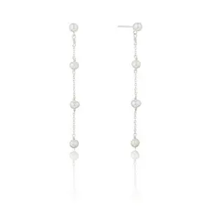 LILY & ROO Four Pearl Drop Earrings - Silver