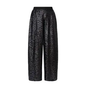 LIA ARAM Wrap-around Sequin Cropped Trousers