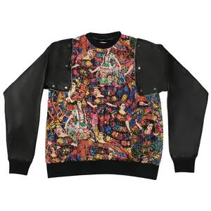 ZASTASTUDIO Detachable Leather Cotton Hybrid Sweatshirt A