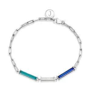 C|ND|N BY CANDAN BALTO Megaron & Blue Enamel Bracelet - Silver