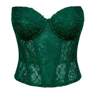 ANGELIKA JOZEFCZYK Catrice Lace Corset Top Emerald - Green