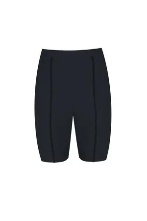 NO'DESIGN Navy Biker Shorts With Flatlock Detail - Blue