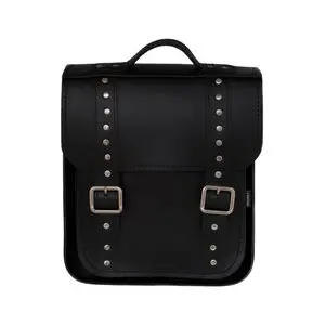 ZATCHELS Handmade Leather City Backpack Gothic Studded - Black