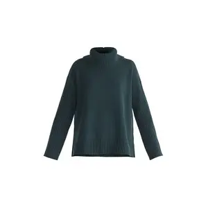 PAISIE Ribbed Polo Neck Jumper - Green