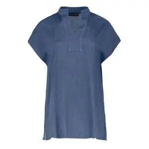 CONQUISTA Denim Style Sleeveless Top - Blue