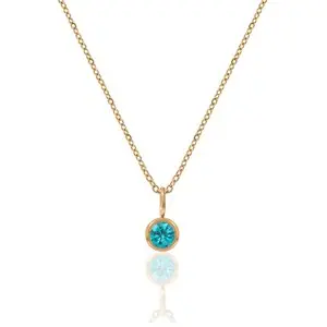 A WEATHERED PENNY Gold / Blue Gold Birthstone Necklace December - Gold/blue