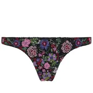 SELF-ADORE Fleur 3d Hand-beaded Embellished Bikini Bottom