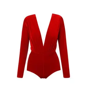 LIA ARAM Velvet Micro Suit - Red