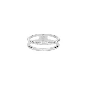 VANCHI Molten Double Band Ring - Silver