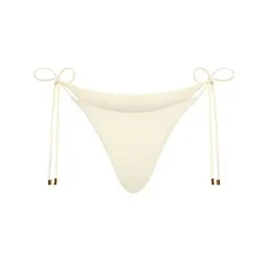 AURA MARIS White / Black Vita Tie Side Bikini Bottom - White/black