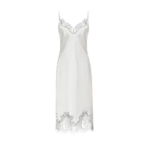 AVENUE 8 Silk Lace Detailed Midi Cami Dress - White