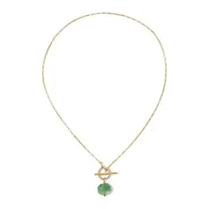 HEATHER HAWKINS 14k Gold-filled Toggle Necklace With Strawberry Quartz - Green
