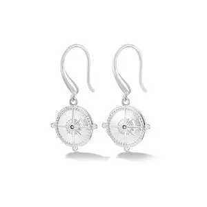 DOWER & HALL True North Talisman Drop Earrings In Sterling - Silver