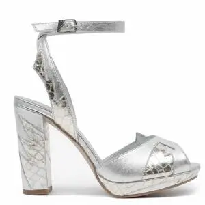 TERRY DE HAVILLAND Zia Mid Platform Block Heels - Silver