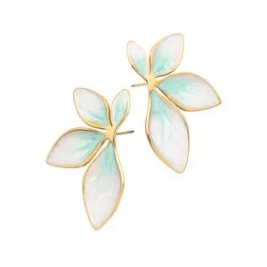 STARFISH PROJECT Flourish Mint Leaf Earrings - Blue