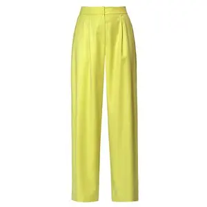 AGGI BY HALEWSKI Ophelie Wild Lime Wide High Waist Trousers - Yellow