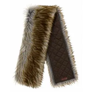 LUROQ LONDON Quilted Faux Fur Scarf - Brown