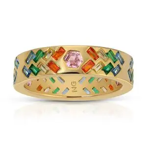 NATIVE GEM Sunbeam Rainbow Ring - Yellow