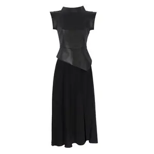 MIRIMALIST Concrete Midi Dress - Black