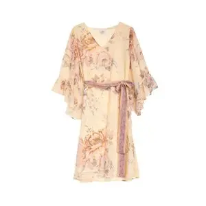 NIZA Long Sleeved Shirt With Embroidery On Cuffs And Neckline - Brown